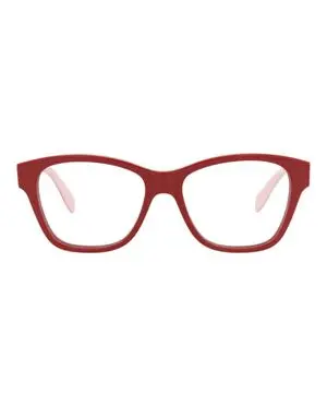 Alexander McQueen Square Frame Acetate Optical Frames Red Red Transparent (am0306o/30010888/005)