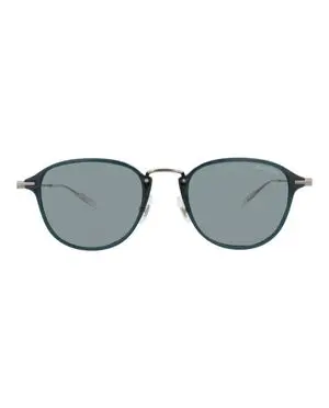 Montblanc Round Frame Injection Sunglasses - Green Ruthenium Grey (mb0155s/30010173/007)