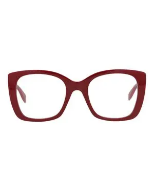 Alexander McQueen Square Frame Acetate Optical Frames Red Red Transparent (am0351o/30012329/003)