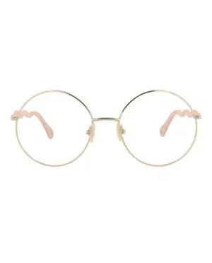 Chloé Round-Frame Metal Optical Frames Gold Pink Transparent (ch0057o/30011445/003)