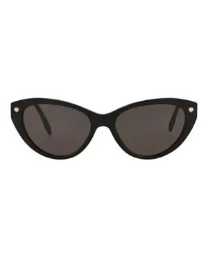 Alexander McQueen Acetate Cat Eye Frame Sunglasses - Black Black Grey (am0189s/30006850/001)