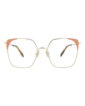 Alexander McQueen Square-frame Metal Optical Frames - Gold Gold Transparent (am0312o/30010858/003)