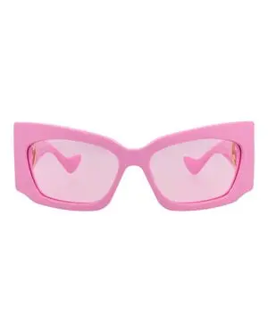 Gucci Shield Frame Recycled Acetate Sunglasses - Pink Pink Pink (gg1412s/30014422/003)