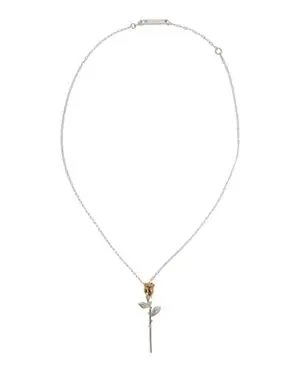 AMBUSH Rose Charm Necklace - Silver