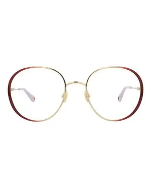 Chloé Round-Frame Optical Frames Burgundy Burgundy Transparent (ch0018o/30009855/001)