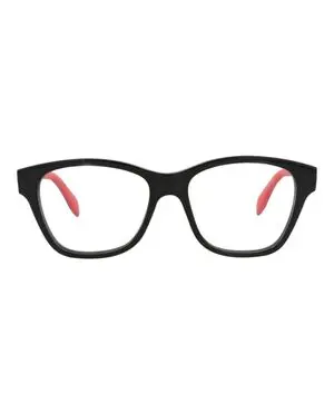 Alexander McQueen Acetate Square Frame Optical Eyeglasses - Black Black Transparent (am0306o/30010888/003)