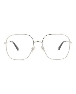 Chloé Square Frame Metal Optical Frames Silver Silver Transparent (ch0023o/30009875/003)