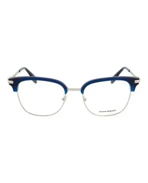Alexander McQueen Round-frame Metal Optical Frames - Silver Silver Transparent (am0152o/30002600/004)