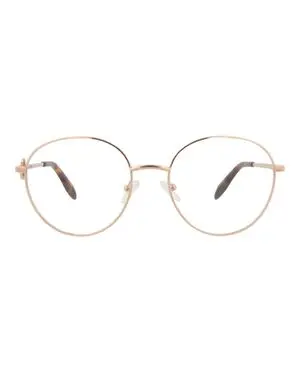 Alexander McQueen Round-frame Optical Frames - Gold Gold Transparent (am0291o/30009427/003)