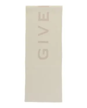 Givenchy Reversible Logo Wool Scarf - White