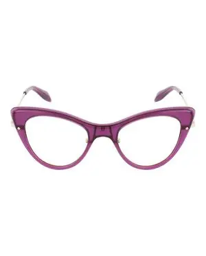 Alexander McQueen Acetate Cat Eye Optical Frames - Violet Gold Transparent (am0236o/30008071/004)