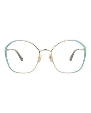 Chloé Round-Frame Metal Optical Frames Blue Blue Transparent (ch0017o/30009856/005)