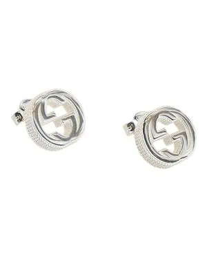 Gucci Interlocking G Textured Stud Earrings - Silver