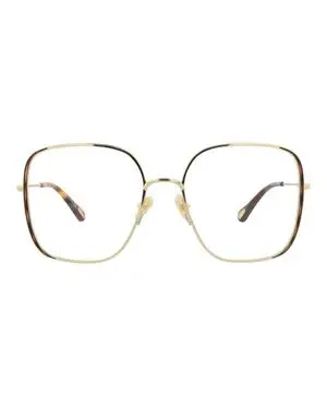 Chloé Square Frame Metal Optical Frames Gold Gold Transparent (ch0038o/30009845/001)