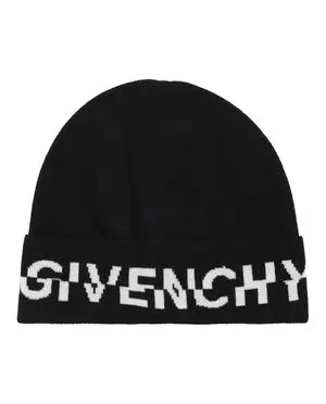 Givenchy Logo Wool Beanie - Black