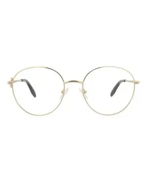 Alexander McQueen Round-frame Metal Optical Frames - Gold Gold Transparent (am0291o/30009427/002)