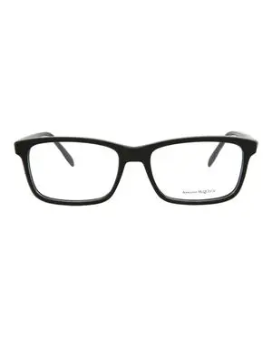 Alexander McQueen Square Frame Acetate Optical Frames Black Black Transparent (am0162o/30006093/001)