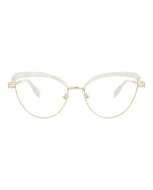 Alexander McQueen Cat Eye Optical Frames - Gold Gold Transparent (am0259o/30008692/003)