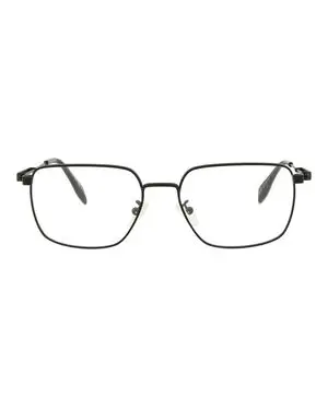 Alexander McQueen Square-frame Metal Optical Frames - Black Black Transparent (am0231o/30008069/002)