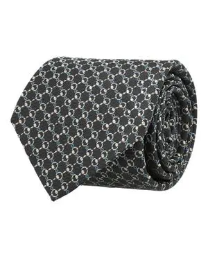 Gucci Horsebit Silk Jacquard Tie Graphite Light Grey