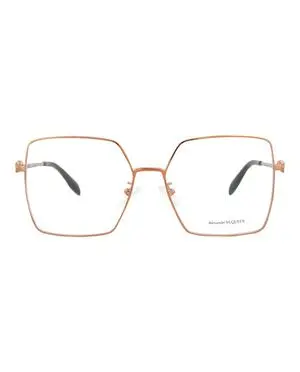 Alexander McQueen Square-frame Metal Optical Frames - Nude Nude Transparent (am0276o/30009376/003)