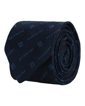 Givenchy Logo Silk Tie - Navy Blue