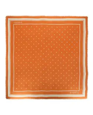 Givenchy 4g Cashmere And Silk Shawl - Ivory Orange