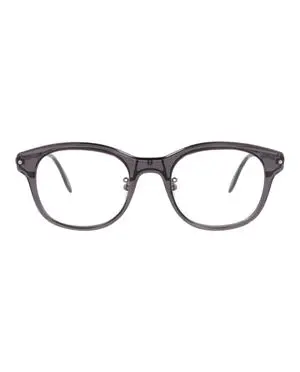 Alexander McQueen Acetate Optical Round Frame - Grey Ruthenium Transparent (am0266o/30008681/001)