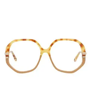 Chloé Round-Frame Bio-Acetate Optical Frames Havana Havana Transparent (ch0107o/30012820/003)