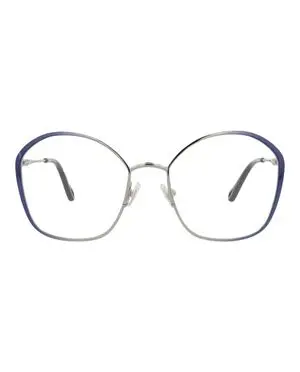 Chloé Round-Frame Metal Optical Frames Blue Blue Transparent (ch0017o/30009856/004)