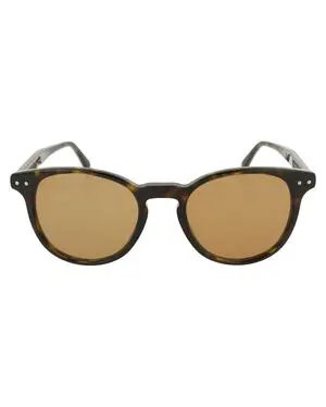 Bottega Veneta Acetate Round Frame Sunglasses - Shiny Dark Havana (bv0128s/30001665/002)