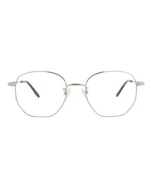 Alexander McQueen Round-frame Optical Frames - Silver Silver Transparent (am0267o/30008679/003)