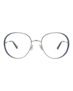 Chloé Round-Frame Metal Optical Frames Blue Blue Transparent (ch0018o/30009855/003)