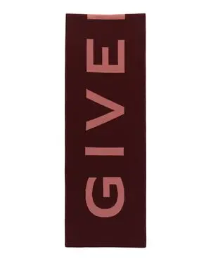 Givenchy Jacquard Logo Scarf - Burgundy
