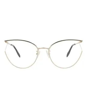 Alexander McQueen Cat Eye Optical Frames - Gold Gold Transparent (am0256o/30008656/001)
