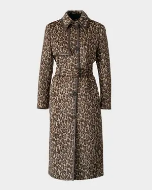 Mackage Zeva-a Leopard-printed Wool Trench Coat