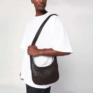 Bottega Veneta Small Veneto Bag In Intrecciato - Brown