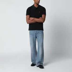 AMI Paris De Coeur Polo Shirt - Black