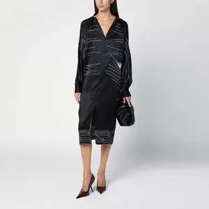 FERRAGAMO Silk Satin Midi Dress