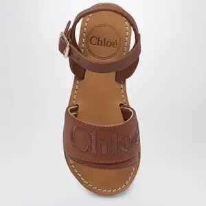 Chloé Leather Sandals With Logo