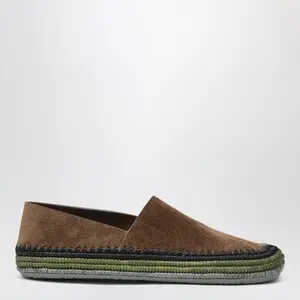 Loewe Rio Suede And Raffia Slippers