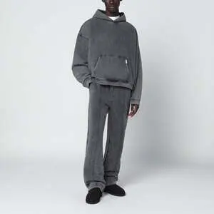 REPRESENT Faded Black Cotton Jogger Pants - Grey