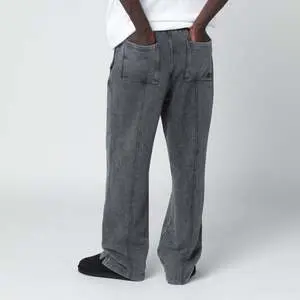 REPRESENT Faded Black Cotton Jogger Pants - Grey