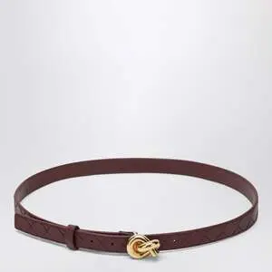 Bottega Veneta Knot Intrecciato Leather Belt - Red