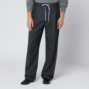 MAISON MARGIELA Pinstripe Wool Wide Trousers