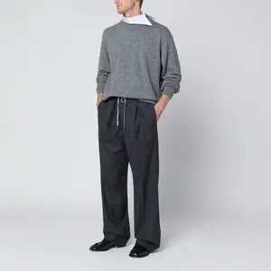 MAISON MARGIELA Pinstripe Wool Wide Trousers