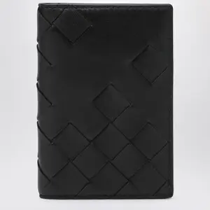 Bottega Veneta Card Holder With Flap In Braided - Black