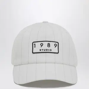 1989 STUDIO Striped Baseball Cap - White