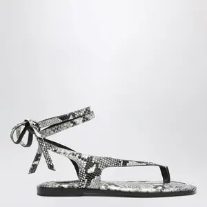 A.emery The Heidi Leather Snake-effect Sandals - White