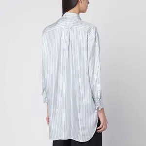Max Mara Striped Silk Oversized Shirt - White
